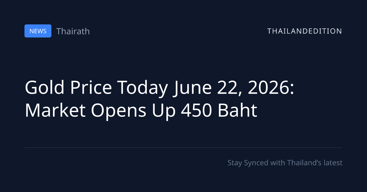 Gold Price Today June 22, 2026: Market Opens Up | thailandedition