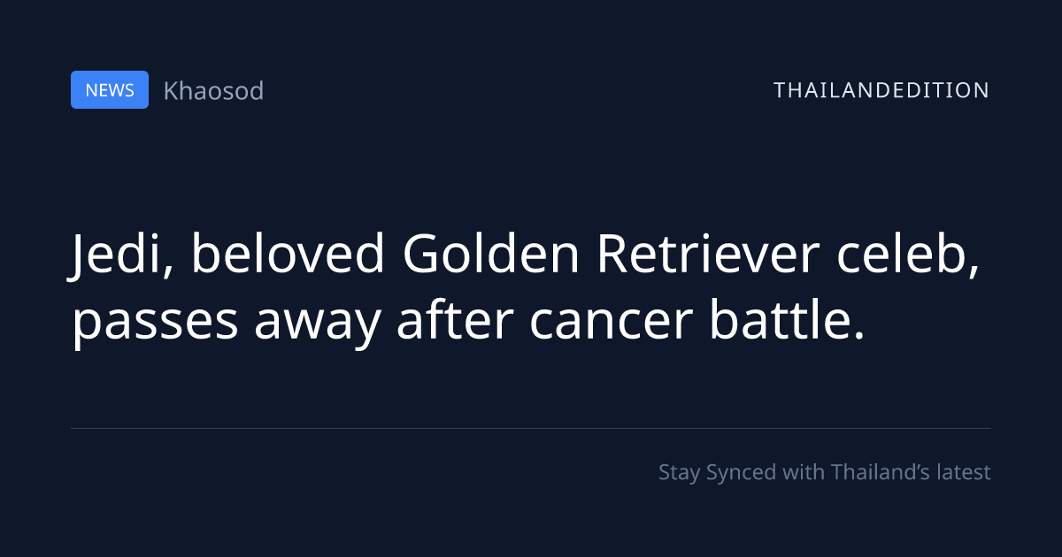 Jedi, beloved Golden Retriever celeb, passes away | thailandedition