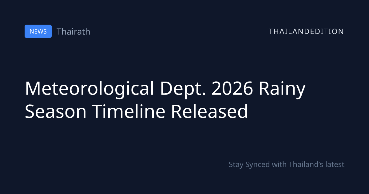 Meteorological Dept. 2026 Rainy Season Timeline | thailandedition