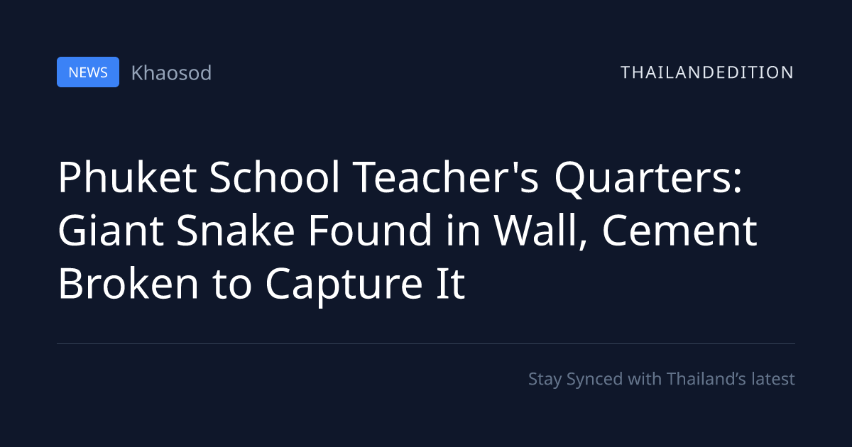 Phuket School Teacher's Quarters: Giant Snake | thailandedition