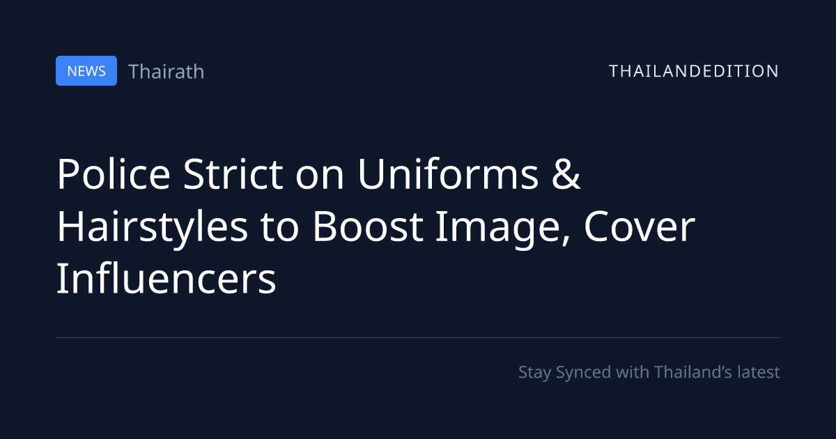 Police Strict on Uniforms & Hairstyles to Boost | thailandedition