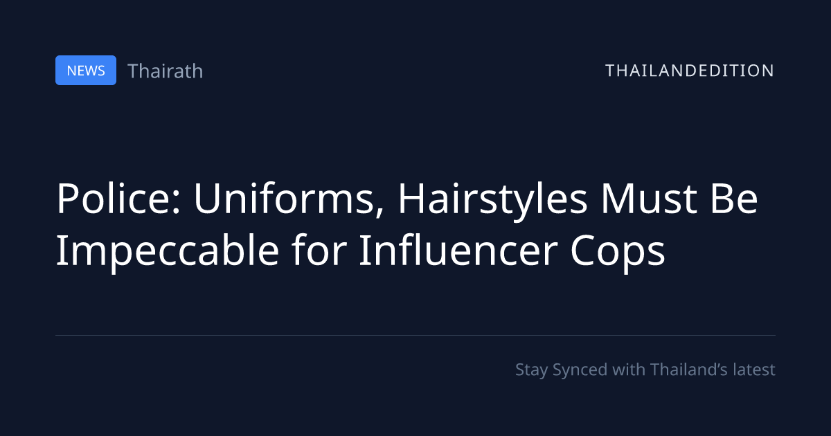 Police: Uniforms, Hairstyles Must Be Impeccable | thailandedition