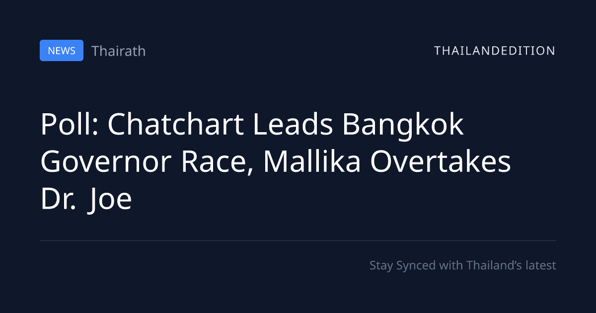 Poll: Chatchart Leads Bangkok Governor Race, | thailandedition